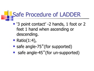 Industrial safetY of height works | PPT