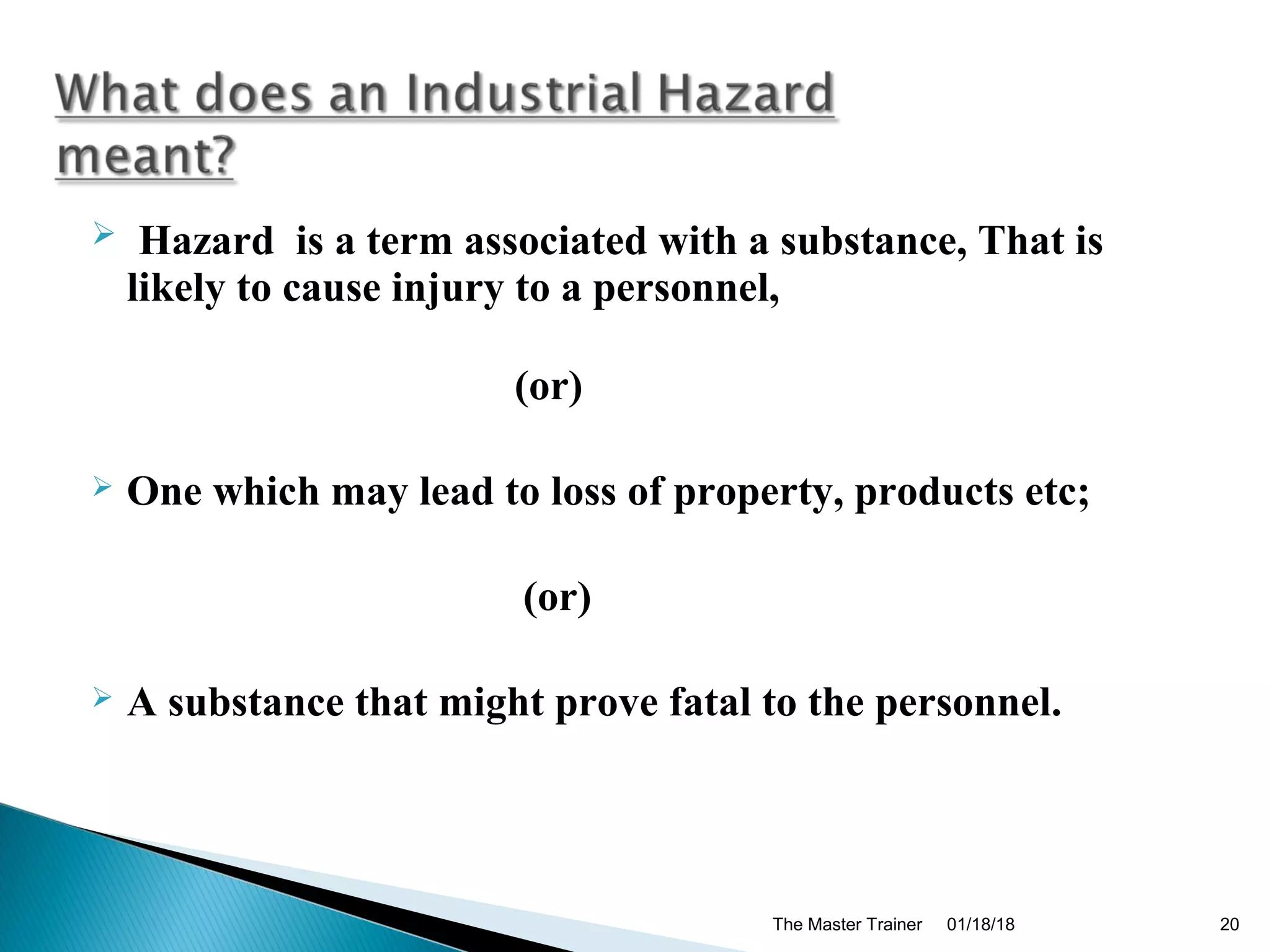 Industrial Safety & Hazards | PPT