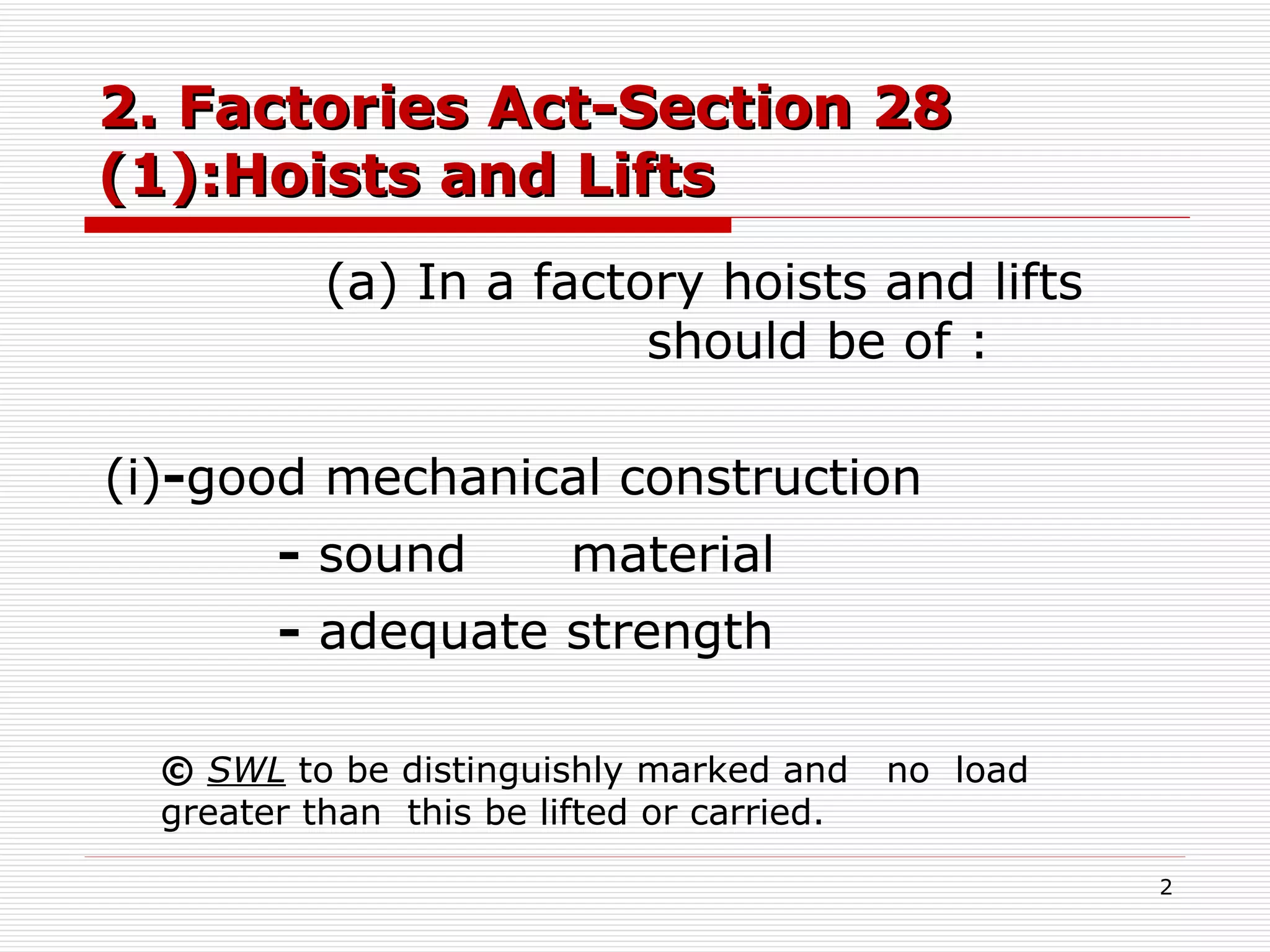 Industrial safety of lifting & procedure | PPT