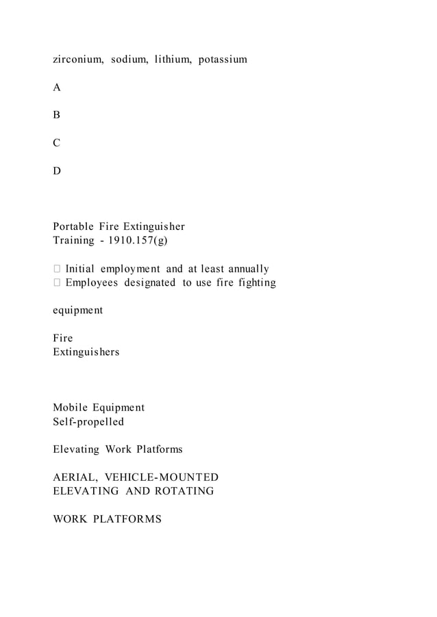 Industrial SafetyTECH 3196• OSHA stands for the Oc | PDF