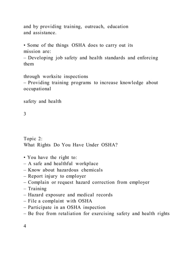 Industrial SafetyTECH 3196• OSHA stands for the Oc | PDF