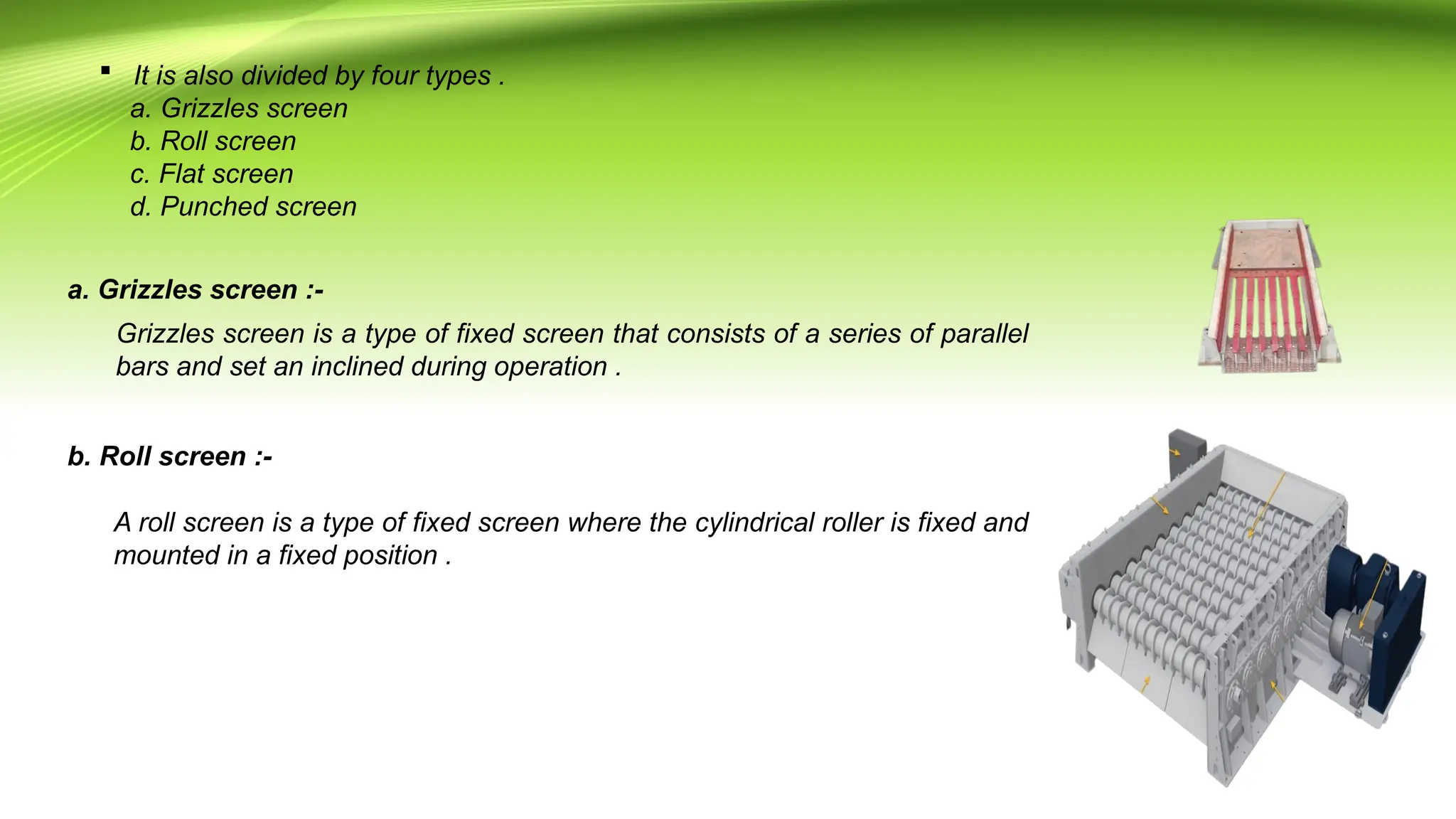INDUSTRIAL SCREENING screening and the metrial testing | PPT