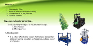 INDUSTRIAL SCREENING screening and the metrial testing | PPT
