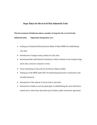 Industrial sickness | PPTX | Business Banking & Finance | Business