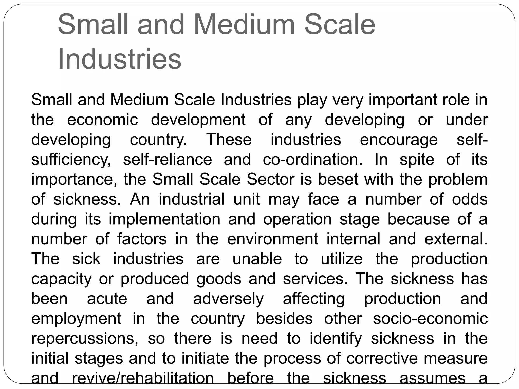 Industrial sickness of small and medium scale industries | PPTX
