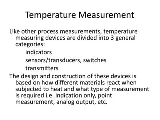 Industrial Temperature Measurement | PPTX