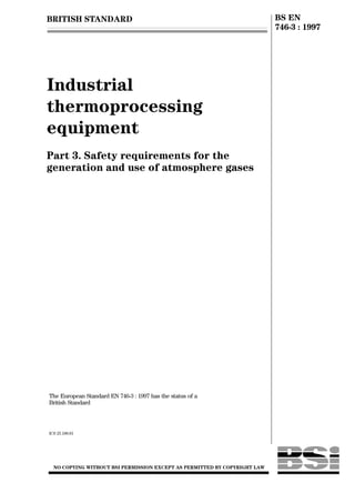 Industrial thermoprocessing equipment atmosphere gases en 746-3-1997 | PDF