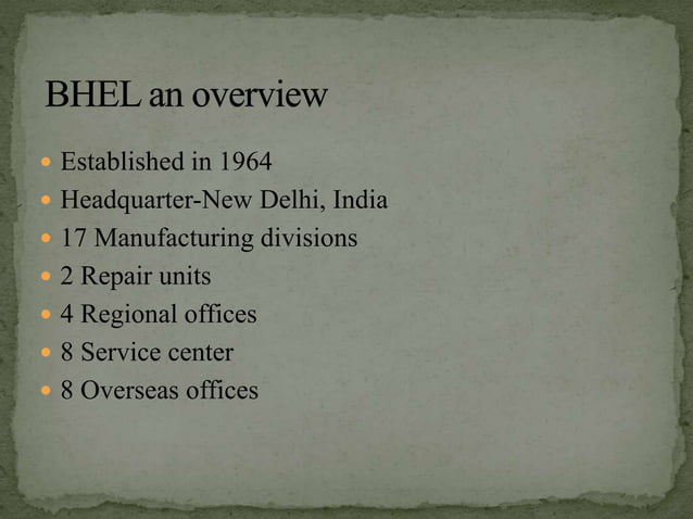 Industrial training bhel | PPTX