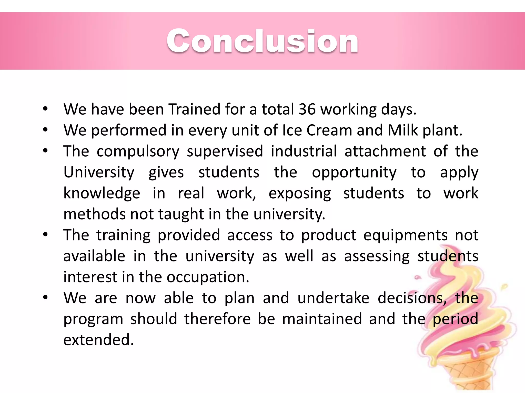 Industrial training at abdul monem limited (igloo ice cream and milk ...