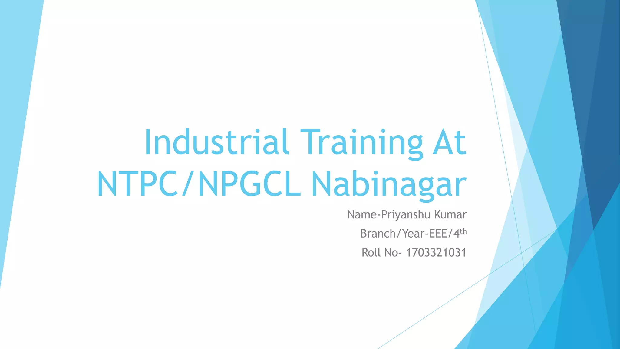 Industrial training at NTPC | PPTX