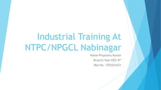 Industrial training at NTPC | PPTX