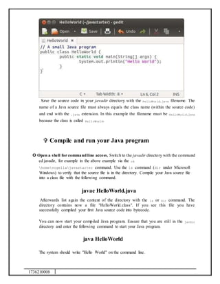 Industrial training report on core java | DOCX