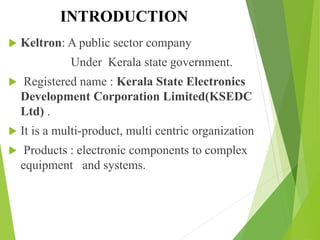 Industrial training keltron | PPTX