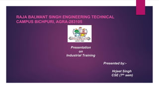 Industrial training ppt | PPTX