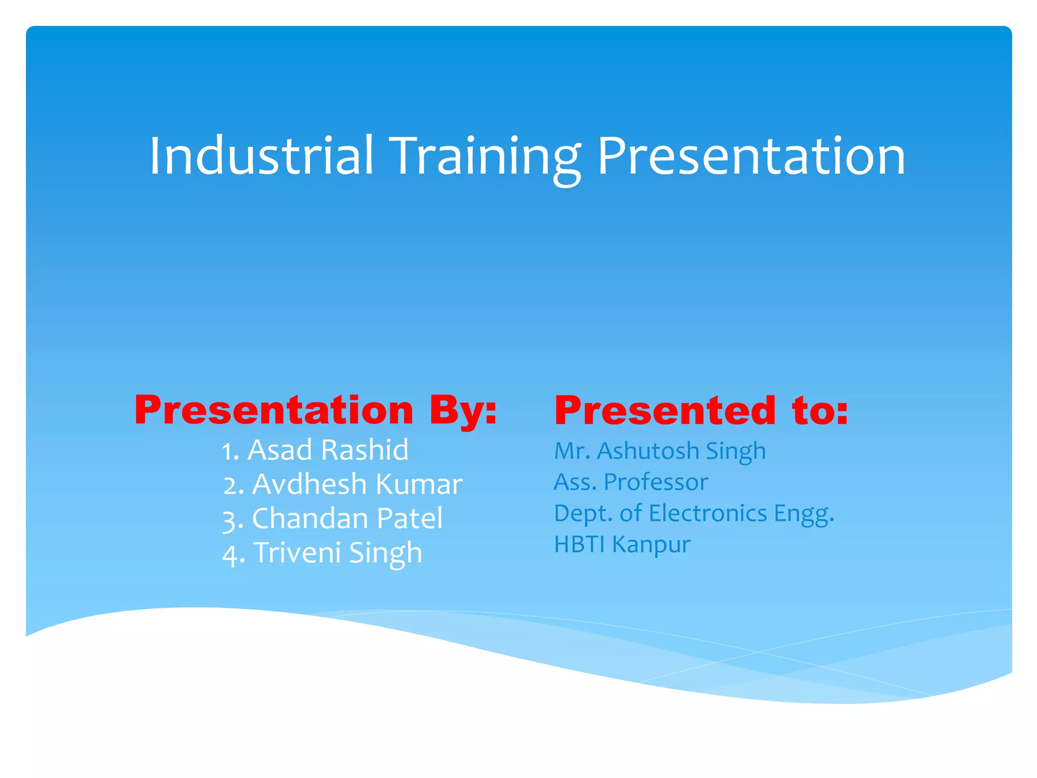 Industrial training presentation North Central Railways, Kanpur | PPTX