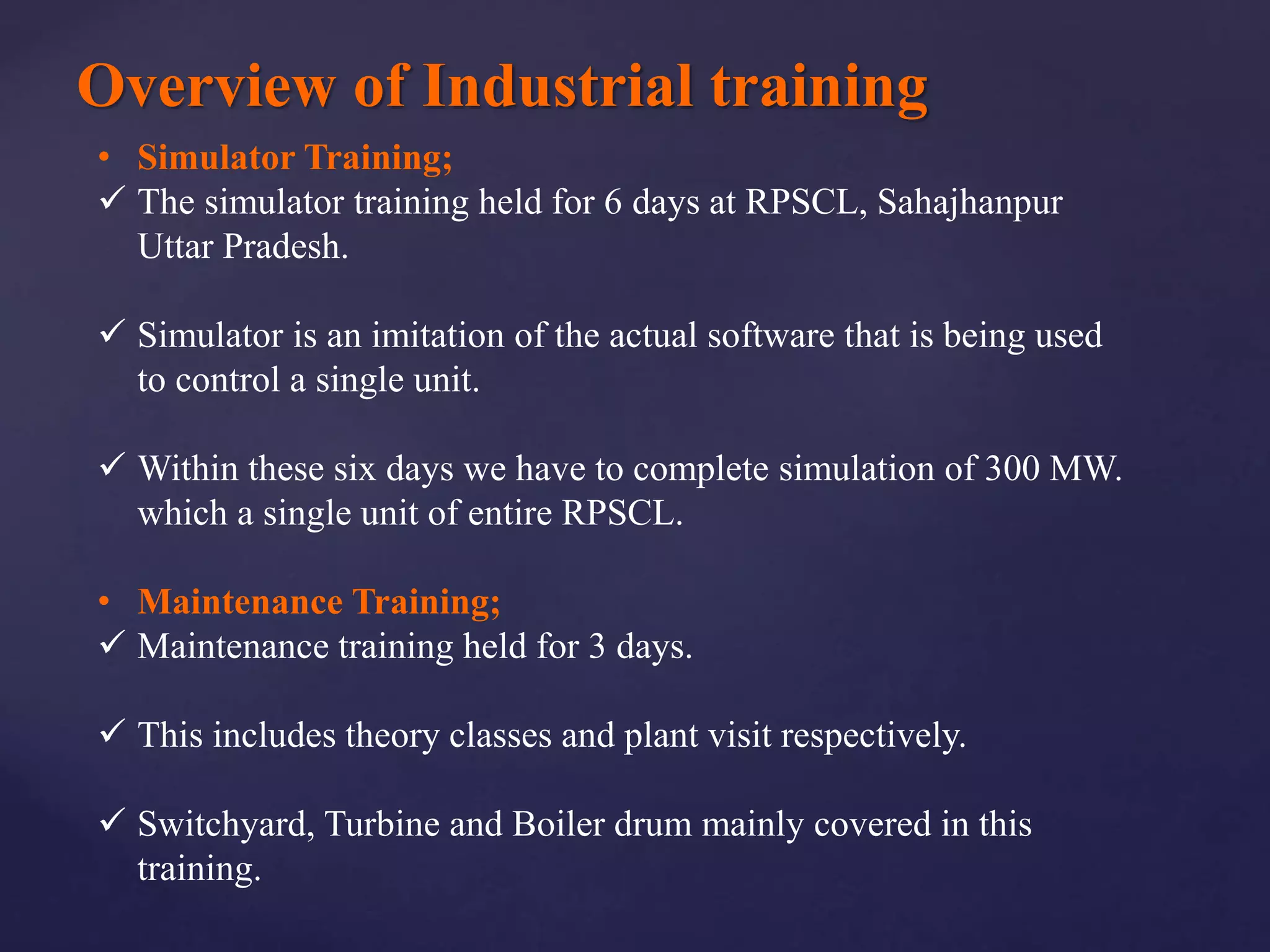 Industrial training presentation | PPTX