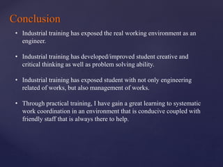 Industrial training presentation | PPTX