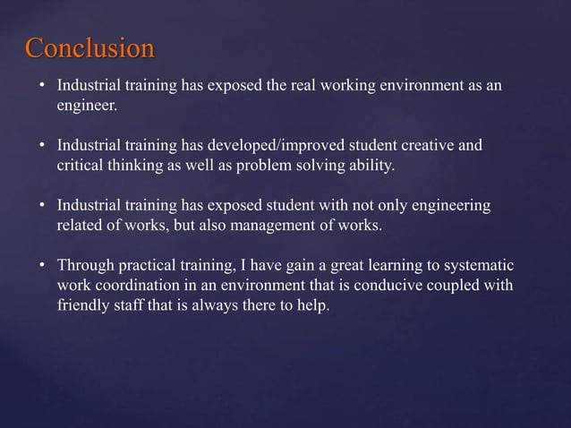 Industrial training presentation | PPTX