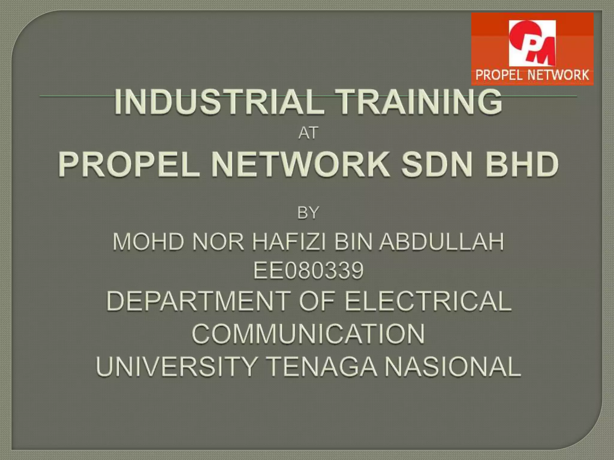 Industrial training presentation | PPTX