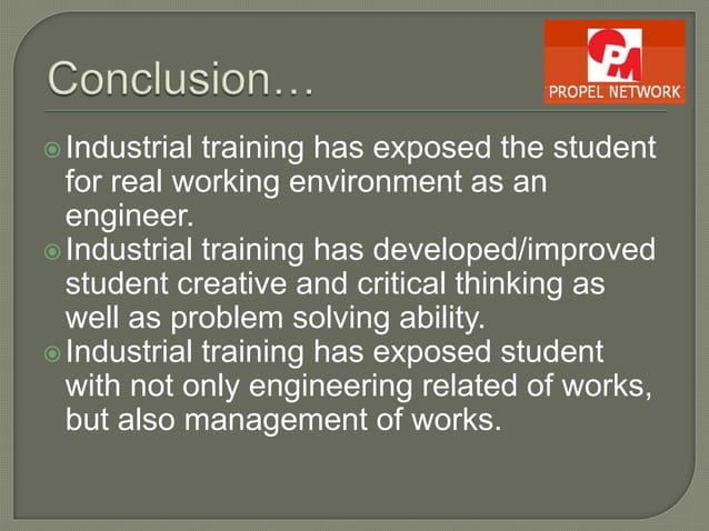 Industrial training presentation | PPTX