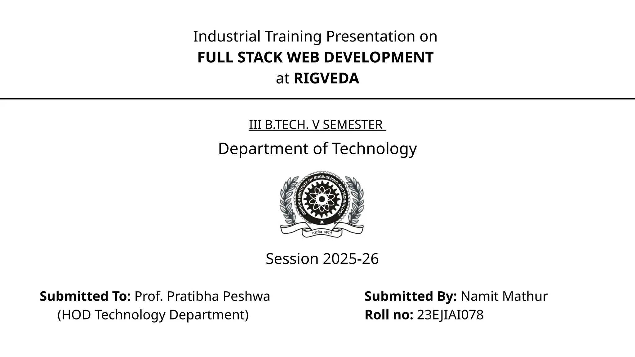 Industrial Training Presentation on (2).pptx