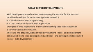 INDUSTRIAL TRAINING Presentation on Web Development. (2).pptx
