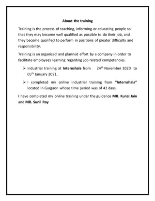 ITVV(Industrial training report) | DOCX