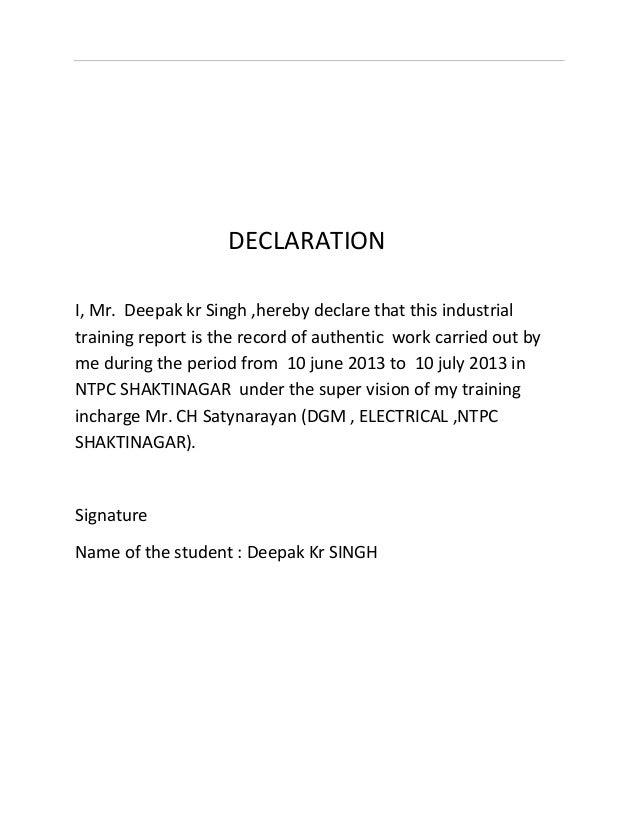 Industrial training report of NTPC