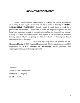 DLW Electrical Engineering industrial training Report | PDF