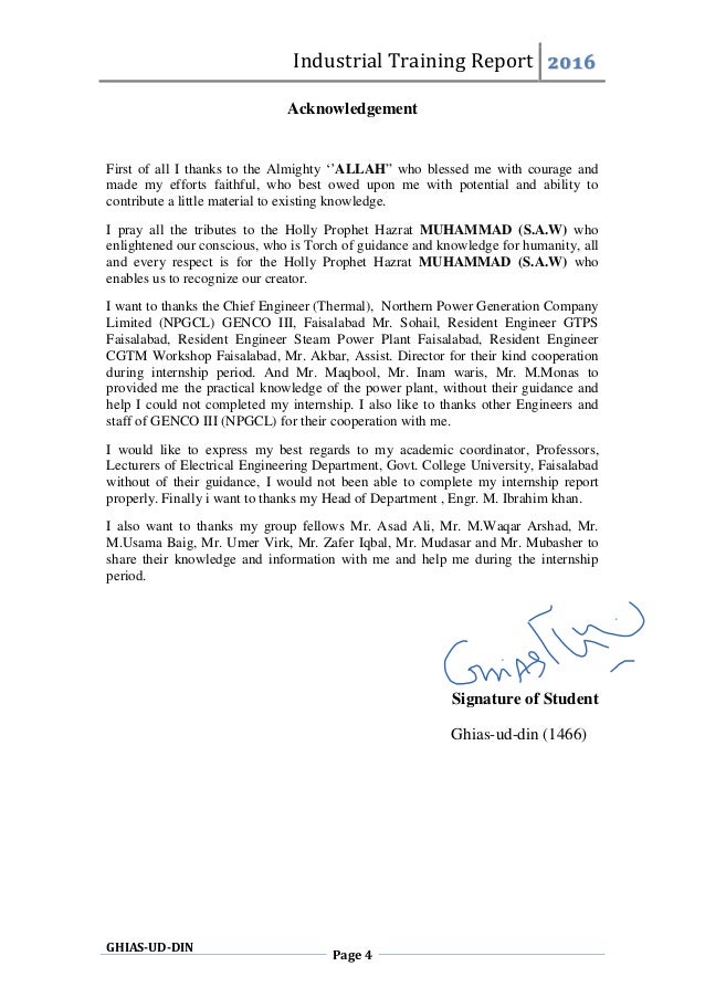 Seminar Report Acknowledgement Sample