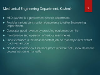 Industrial training report with Mechnaical Engineering department Kashmir | PPTX