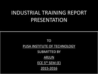 Industrial training report presentation on SOLAR CELL | PPTX