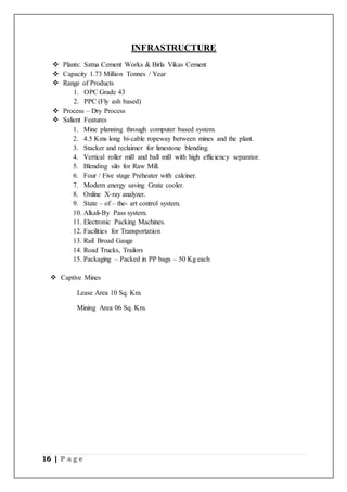Industrial training report Satna Cement Works (Birla Corp Ltd), Satna ...
