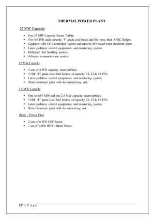 Industrial training report Satna Cement Works (Birla Corp Ltd), Satna ...