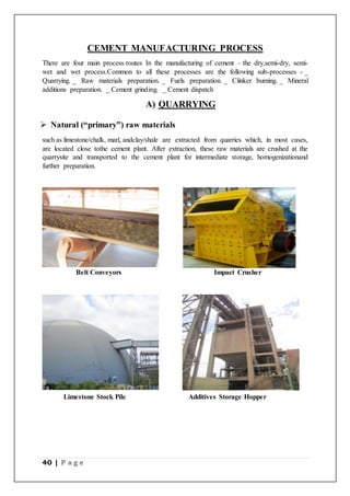 Industrial training report Satna Cement Works (Birla Corp Ltd), Satna ...