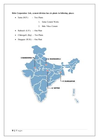 Industrial training report Satna Cement Works (Birla Corp Ltd), Satna ...