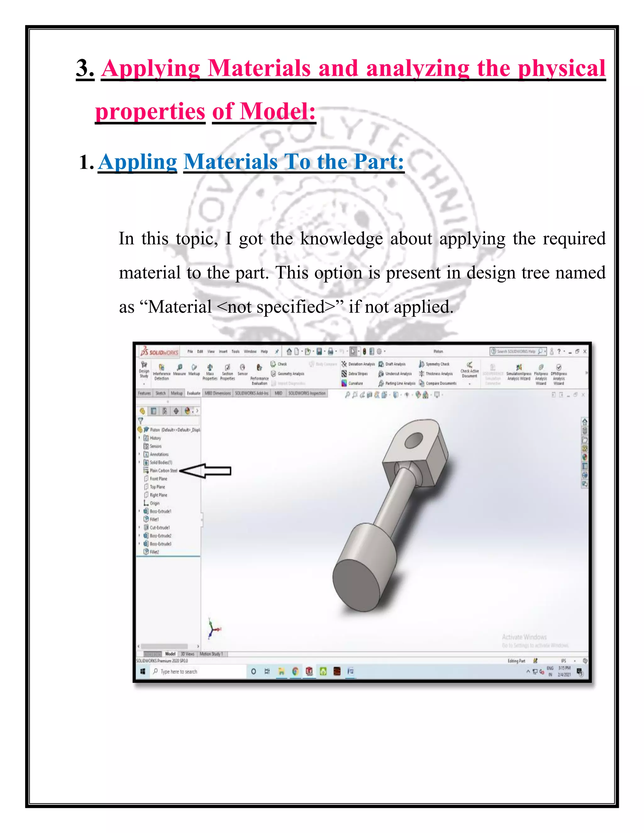 Industrial training solid works report by atharva mahalle (19 me001) | PDF