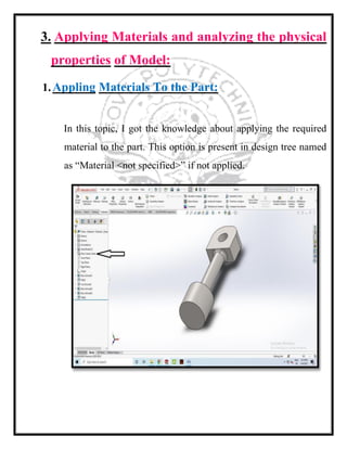 Industrial training solid works report by atharva mahalle (19 me001) | PDF
