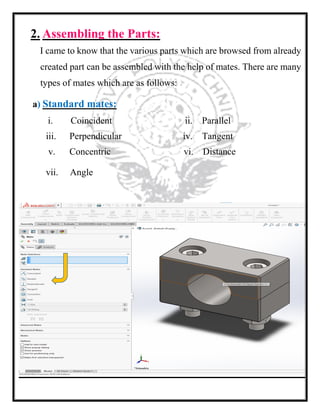 Industrial training solid works report by atharva mahalle (19 me001) | PDF