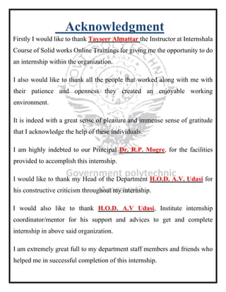 Industrial training solid works report by atharva mahalle (19 me001) | PDF