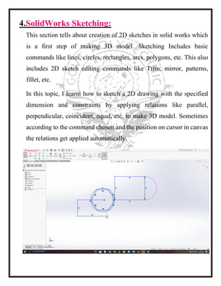 Industrial training solid works report by atharva mahalle (19 me001) | PDF