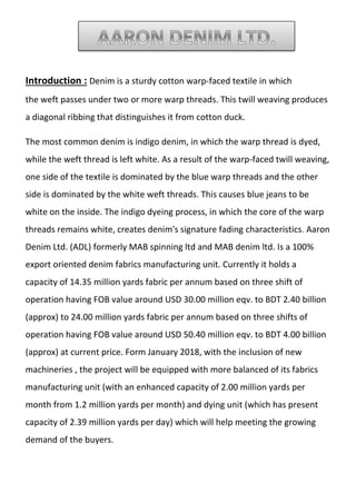 Aaron Denim Limited | PDF