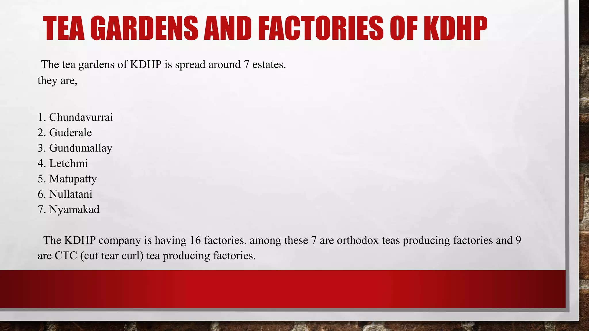 Industrial visit at Kannan Devan Hill Plantations Tea Museum | PPTX