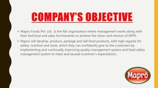 Industrial visit presentation final mapro | PPTX