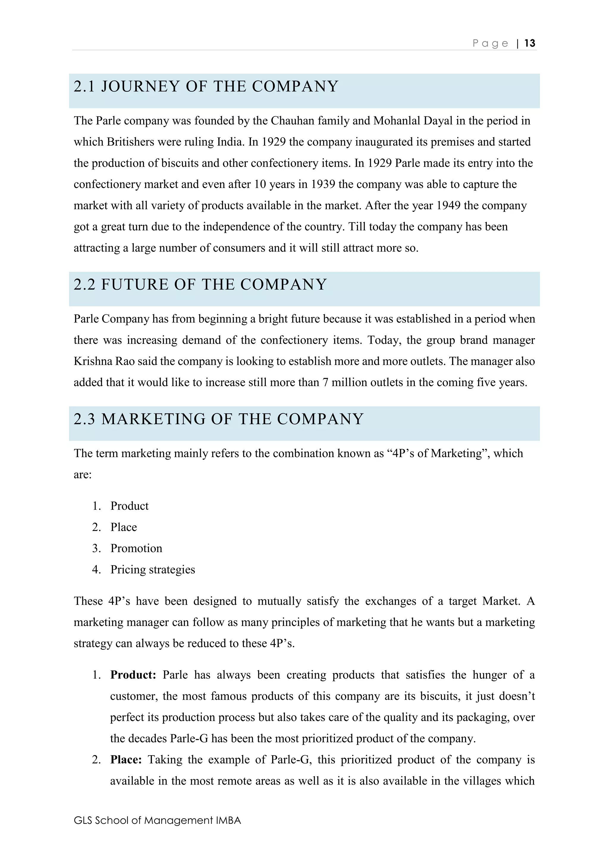 Parle Products Industrial Visit Report | PDF