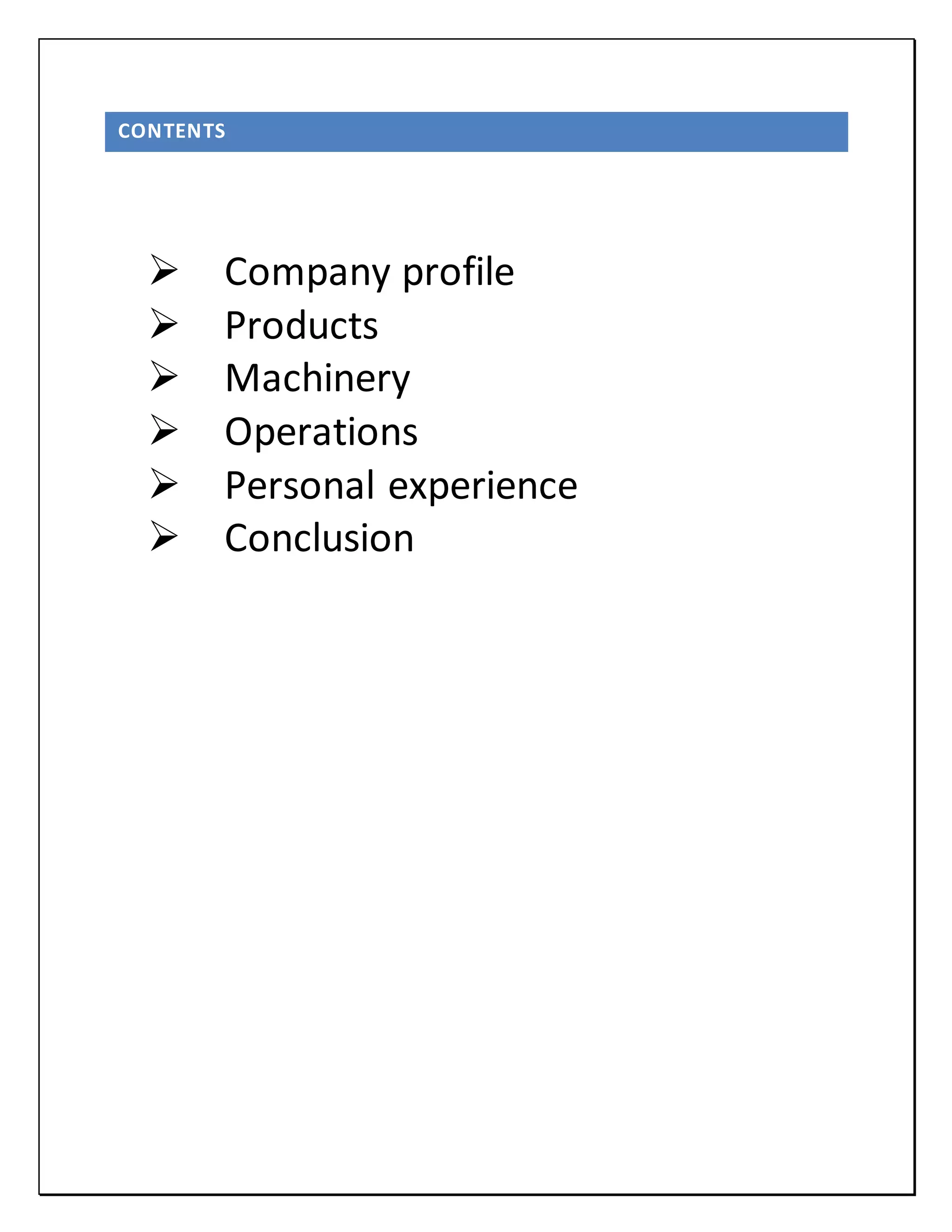 Report on industrial visit and observation on manufacturing and ...