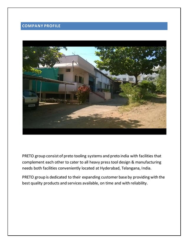 Report on industrial visit and observation on manufacturing and ...