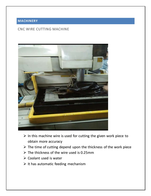 Report on industrial visit and observation on manufacturing and ...