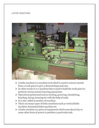 Report on industrial visit and observation on manufacturing and ...