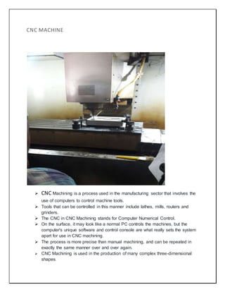 Report on industrial visit and observation on manufacturing and ...